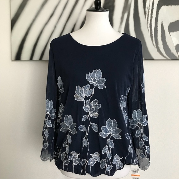 Alfani | Tops | Nwt Alfani Floral Embroidered Top | Poshmark
